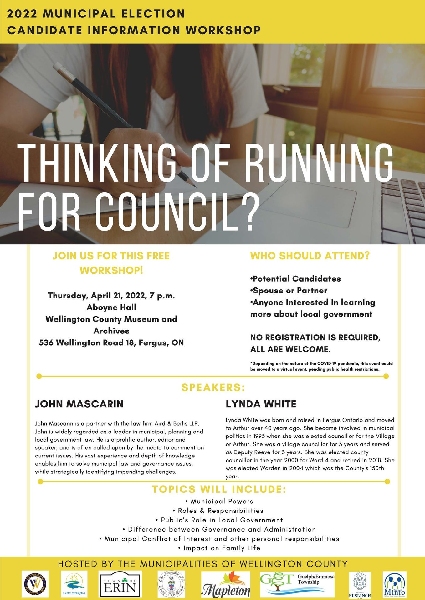 Thinking of Running for Council Workshop - Municipality of Mapleton